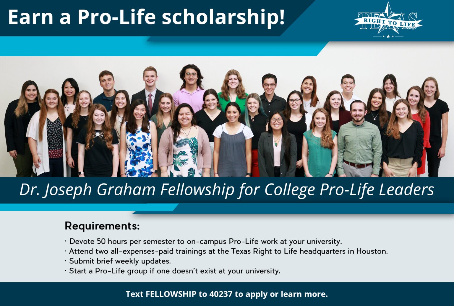 Dr. Joseph Graham Fellowship for College Pro-Life Leaders | Texas Right ...